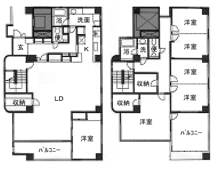 6LDKの最上階メゾネット住居@今池